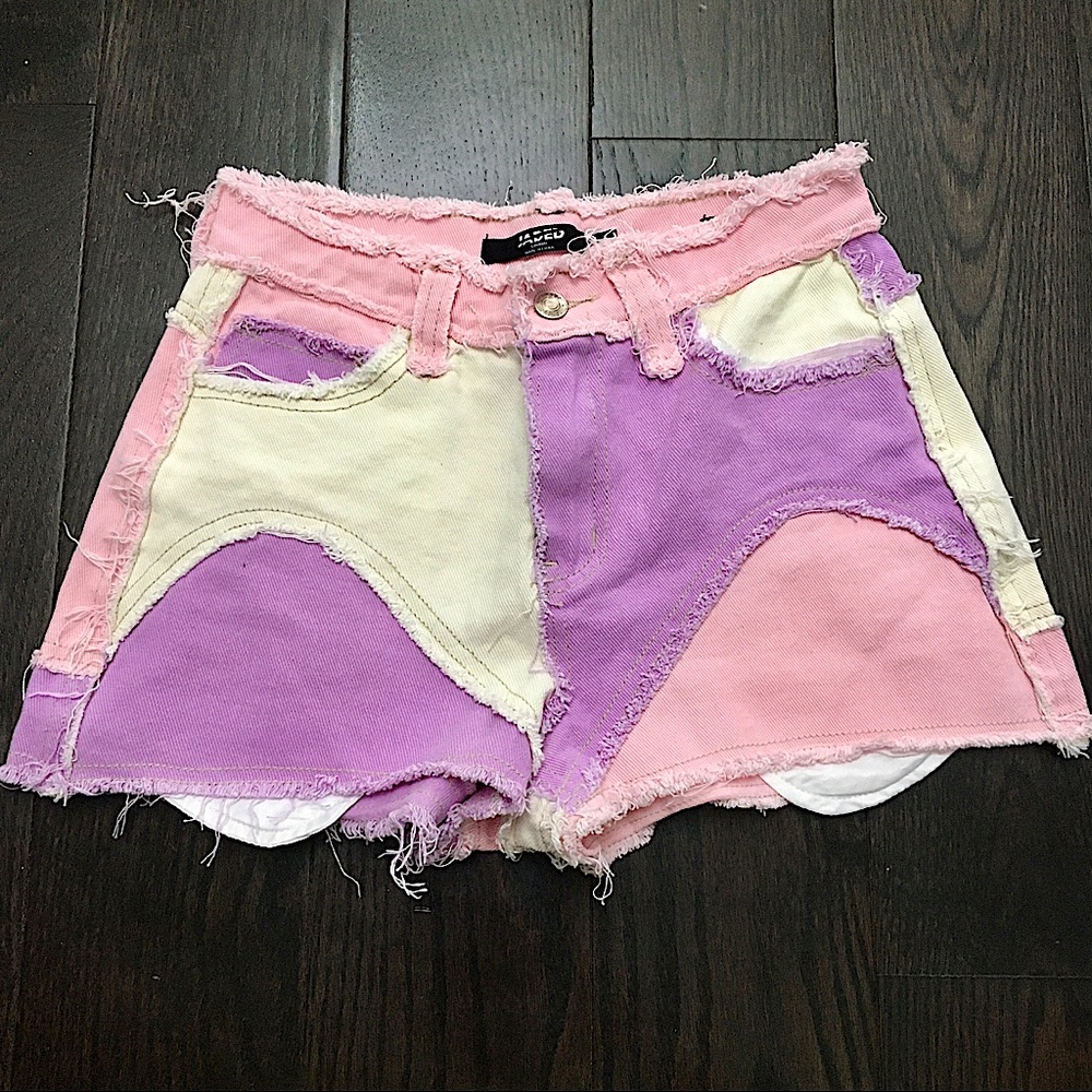 Jaded London Hot Pant Cut Off Jean Shorts In Purple P Gem